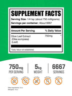 750 mg olive leaf supplement