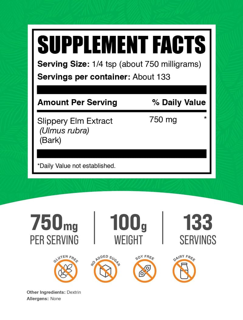 750 mg slippery elm supplement