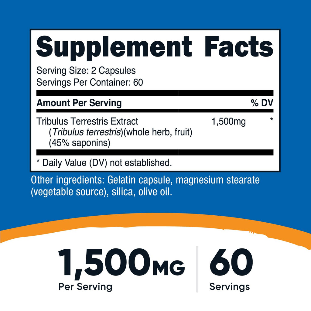 750 mg Tribulus capsules for vitality
