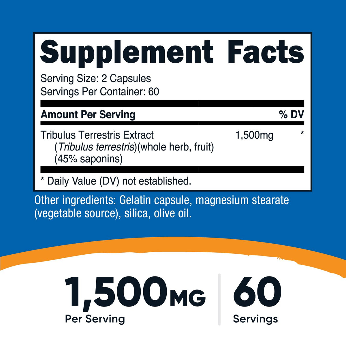 750 mg Tribulus capsules for vitality