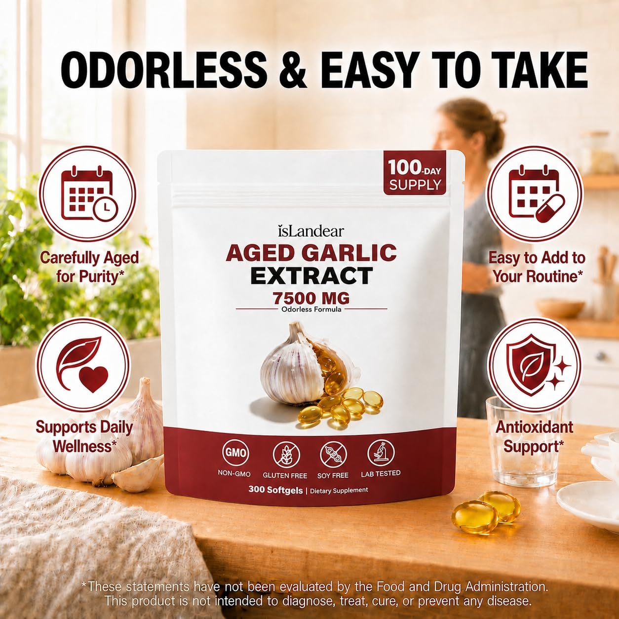 7500 mg aged garlic supplement