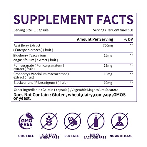 750mg acai berry capsules benefits