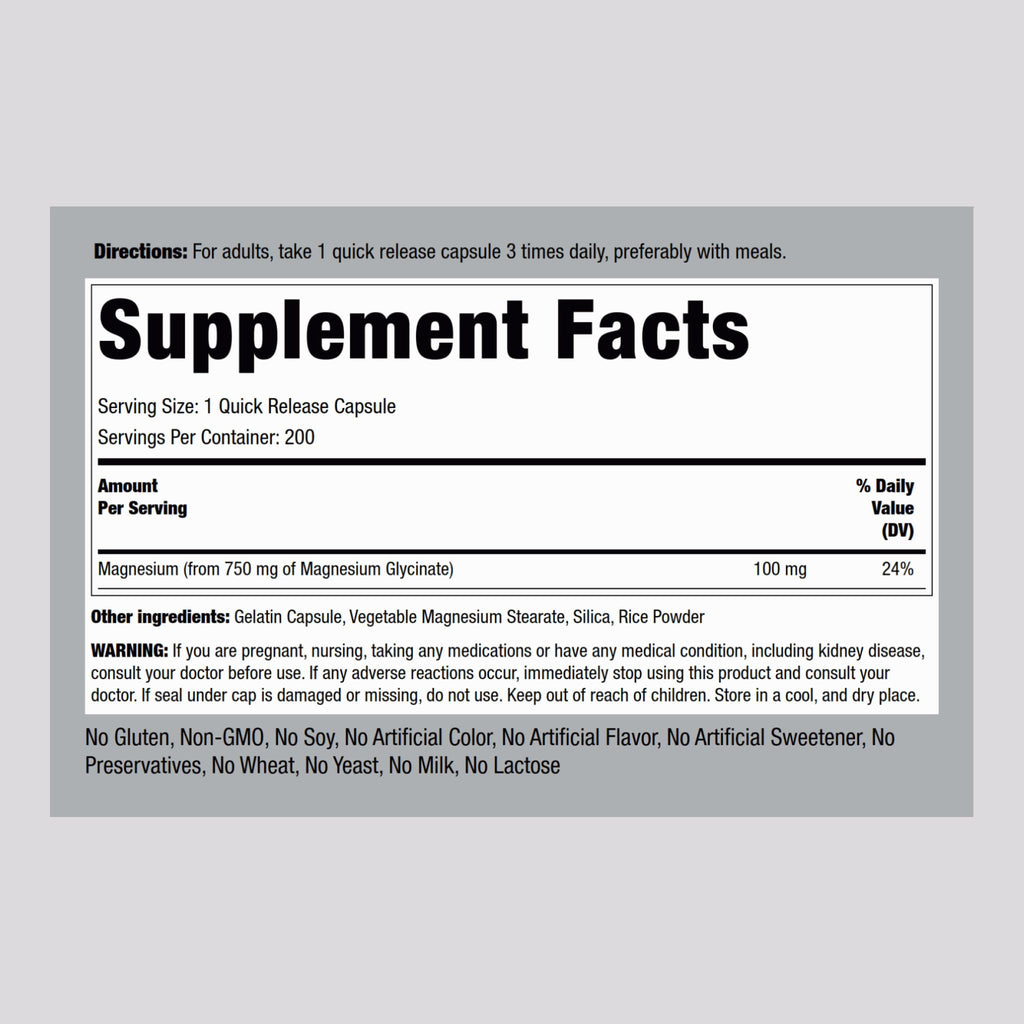 750mg magnesium glycinate for relaxation
