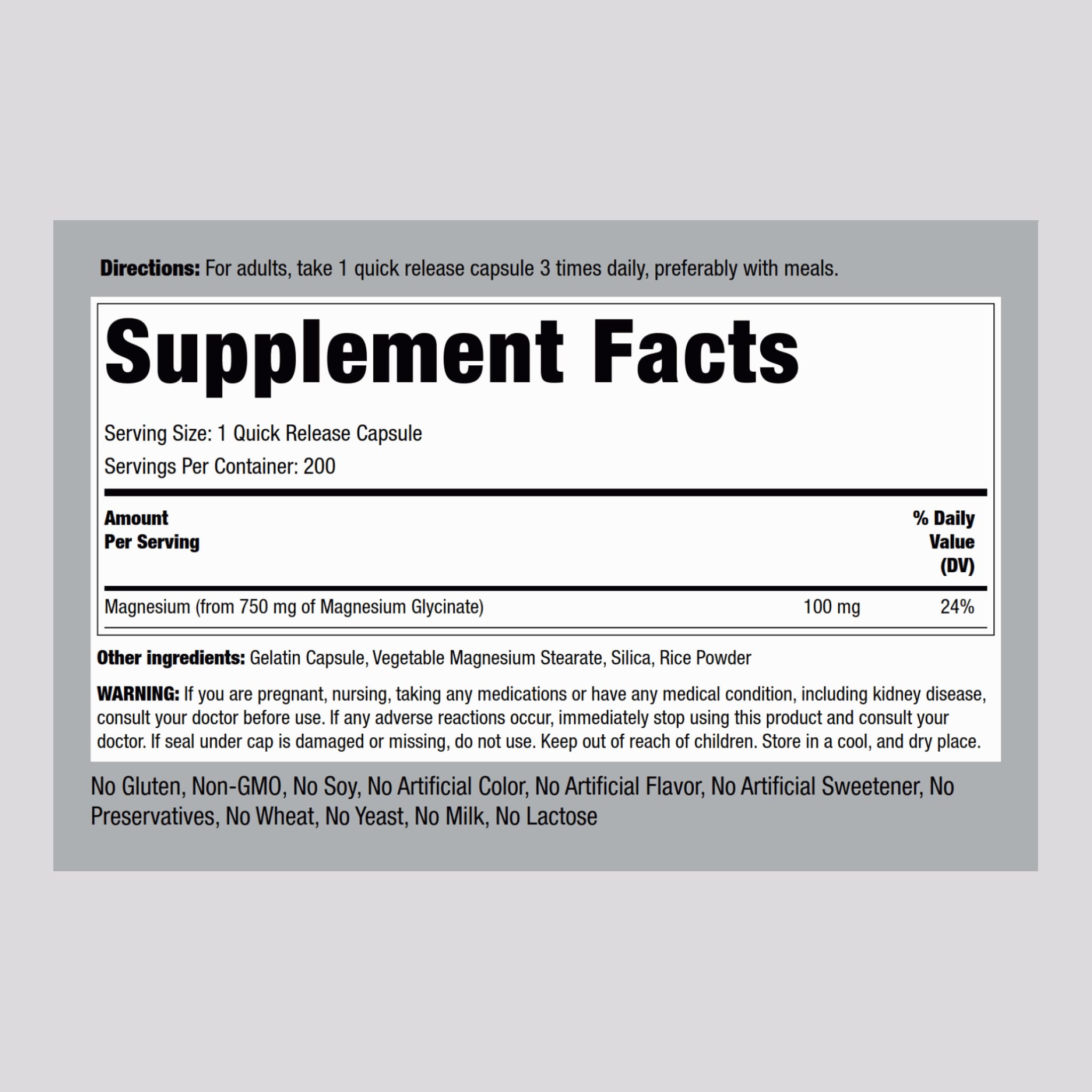 750mg magnesium glycinate for relaxation