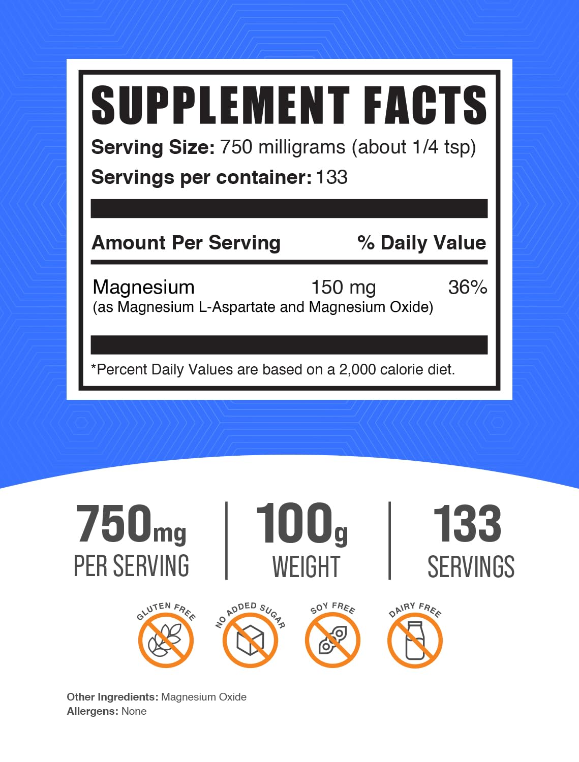 750mg magnesium per serving