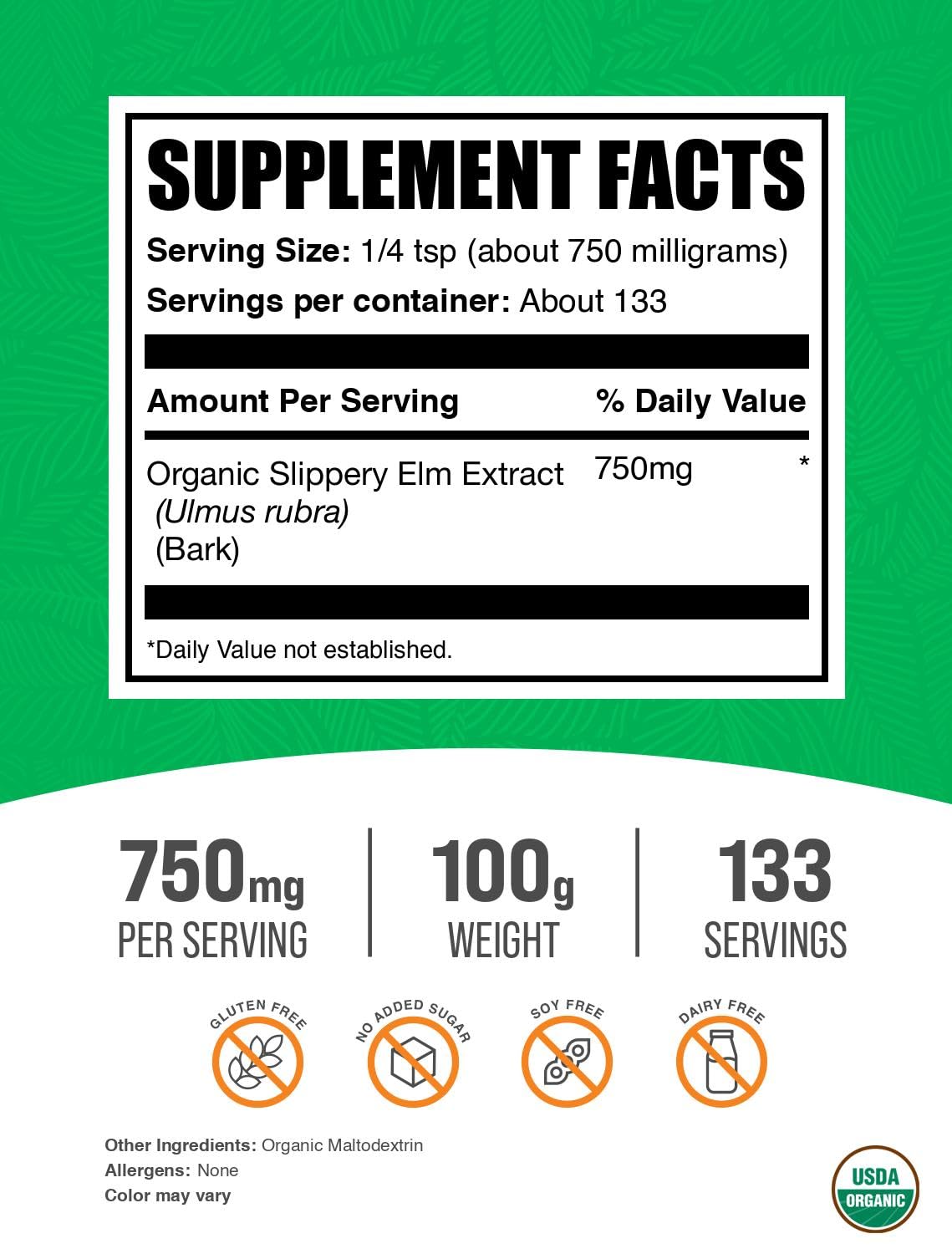 750mg slippery elm extract benefits