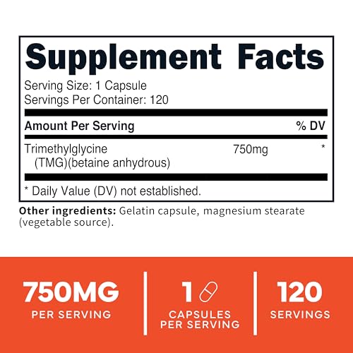 750mg Trimethylglycine supplement