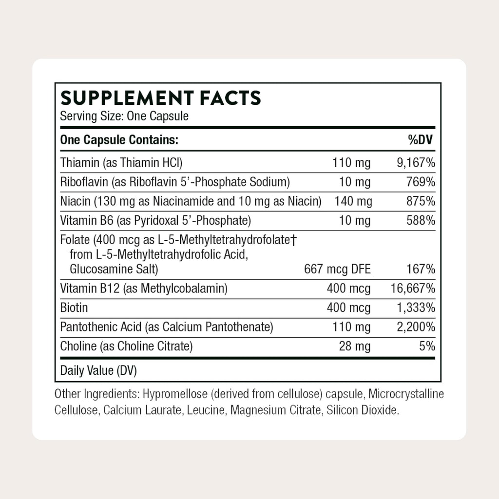 8 active B vitamins supplement