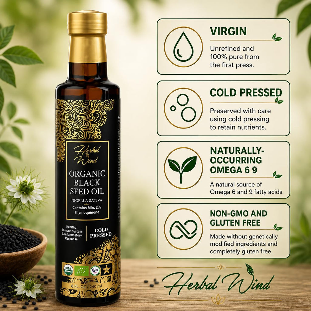 8 fl oz black seed oil bottle