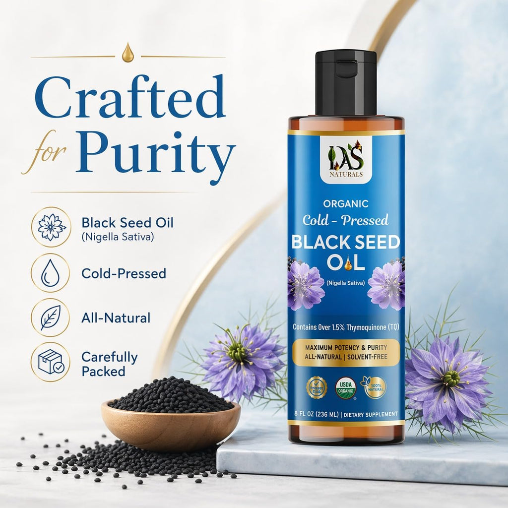 8 fl oz black seed oil bottle