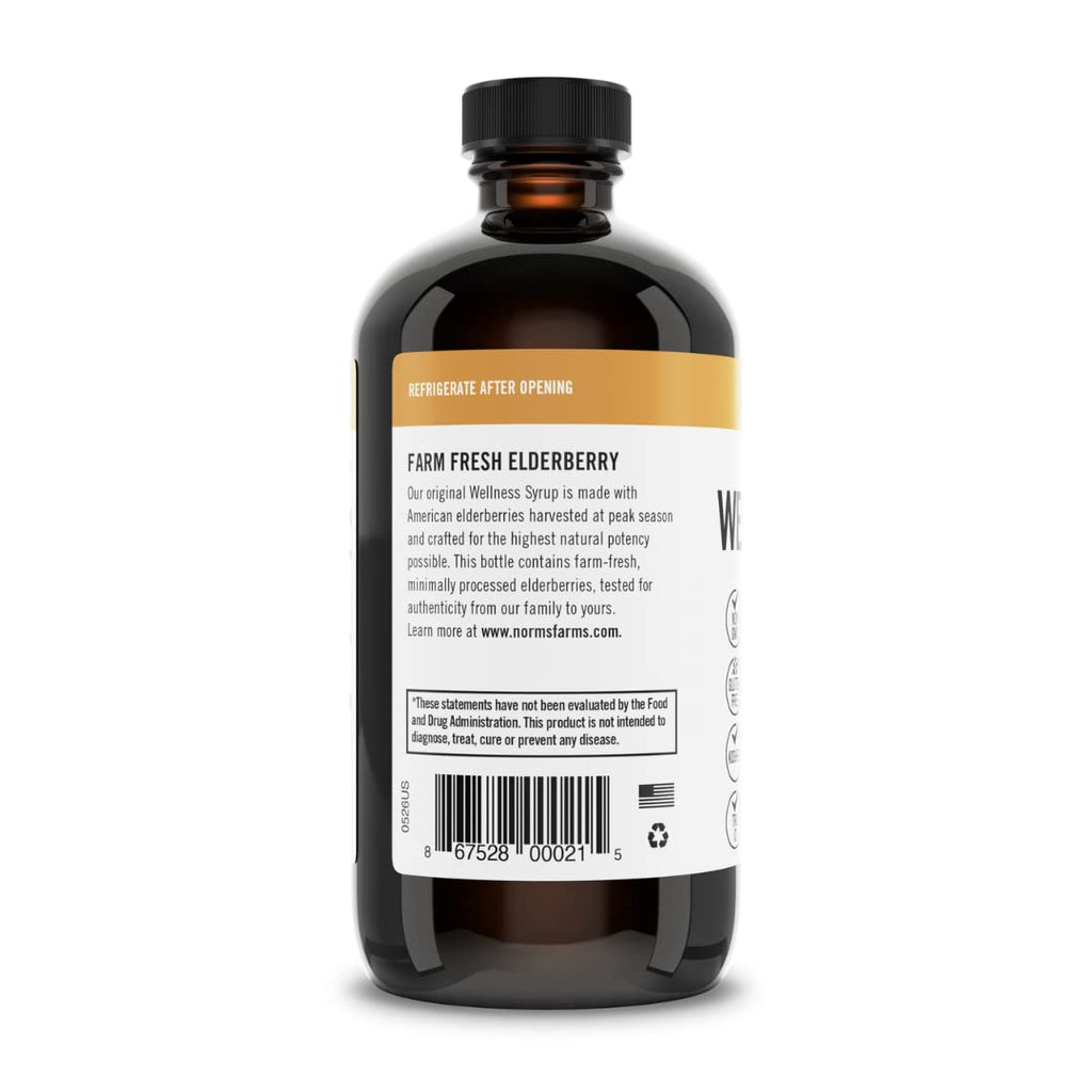 8 FL OZ elderberry syrup bottle