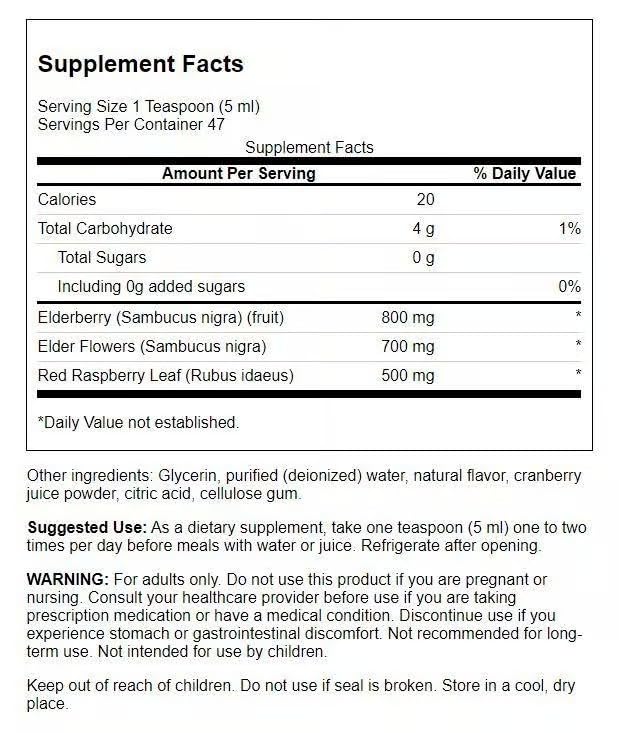 8 fl oz elderberry syrup pack