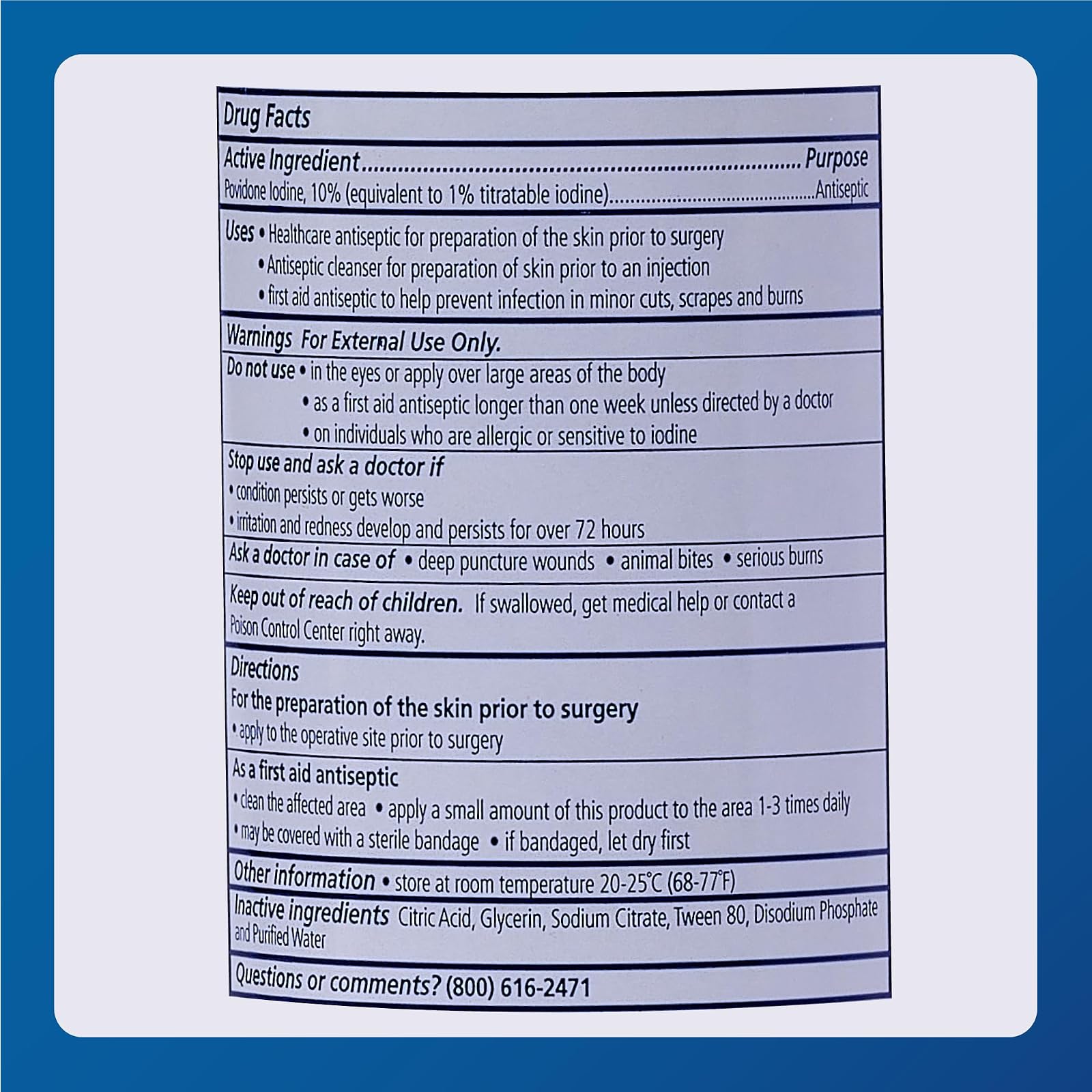 8 Fl. Oz iodine antiseptic for first aid