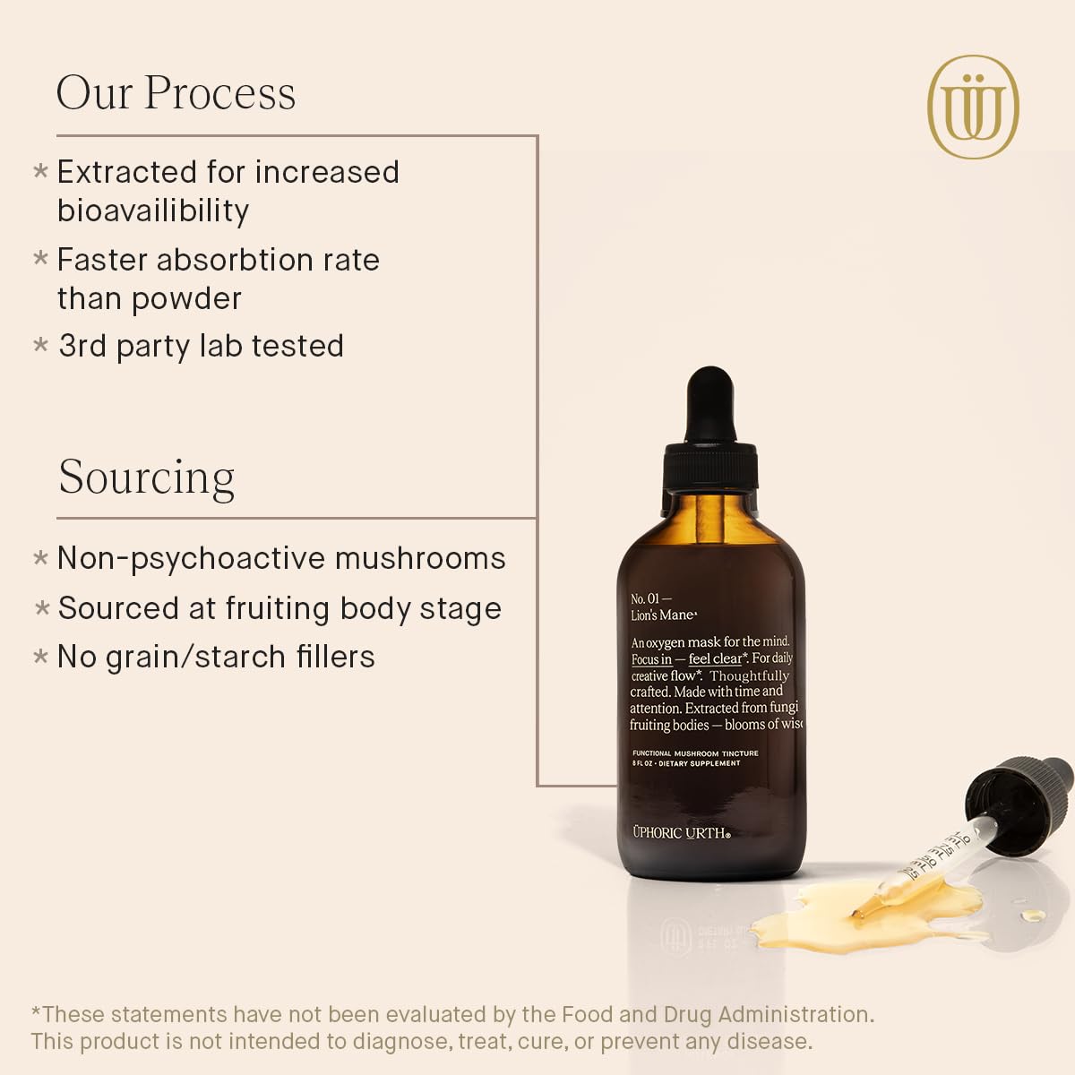8 fl oz Lions Mane tincture