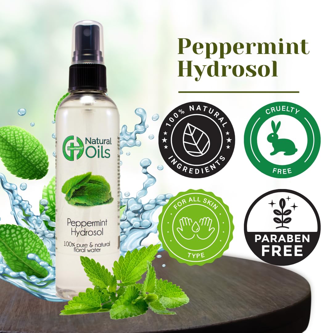 8 fl oz peppermint hydrosol in plastic jug