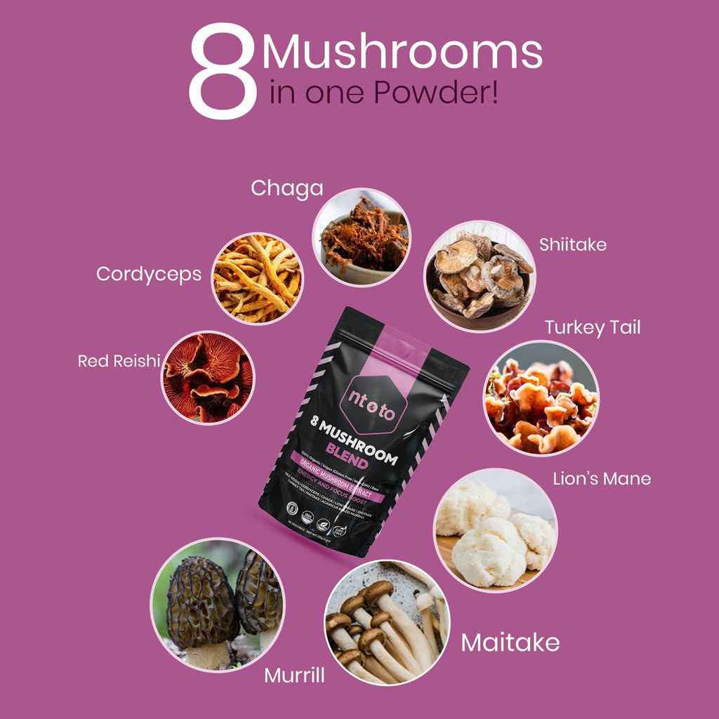 8 mushroom blend for natural wellness