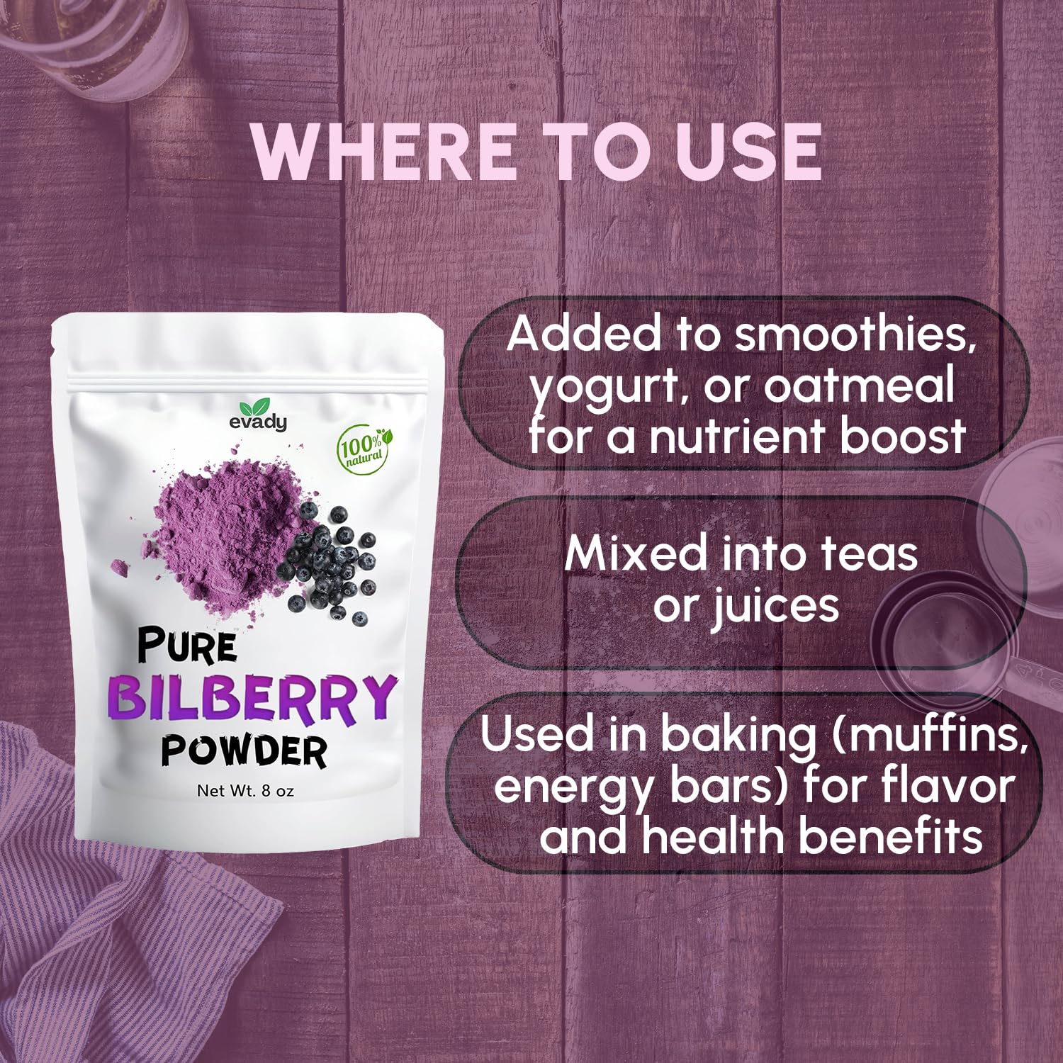 8 oz bilberry powder for cooking