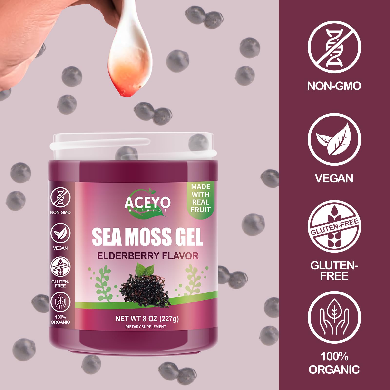 8 oz elderberry sea moss gel