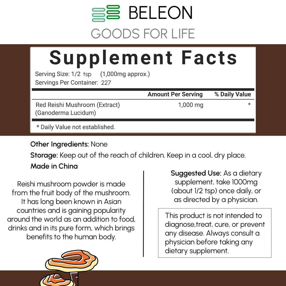 8 oz reishi powder for wellness