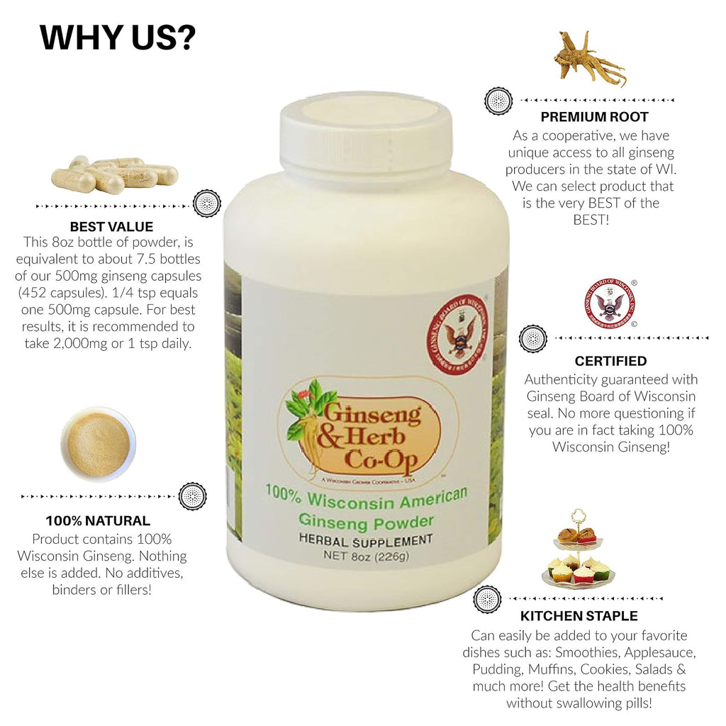 8 oz resealable ginseng powder container