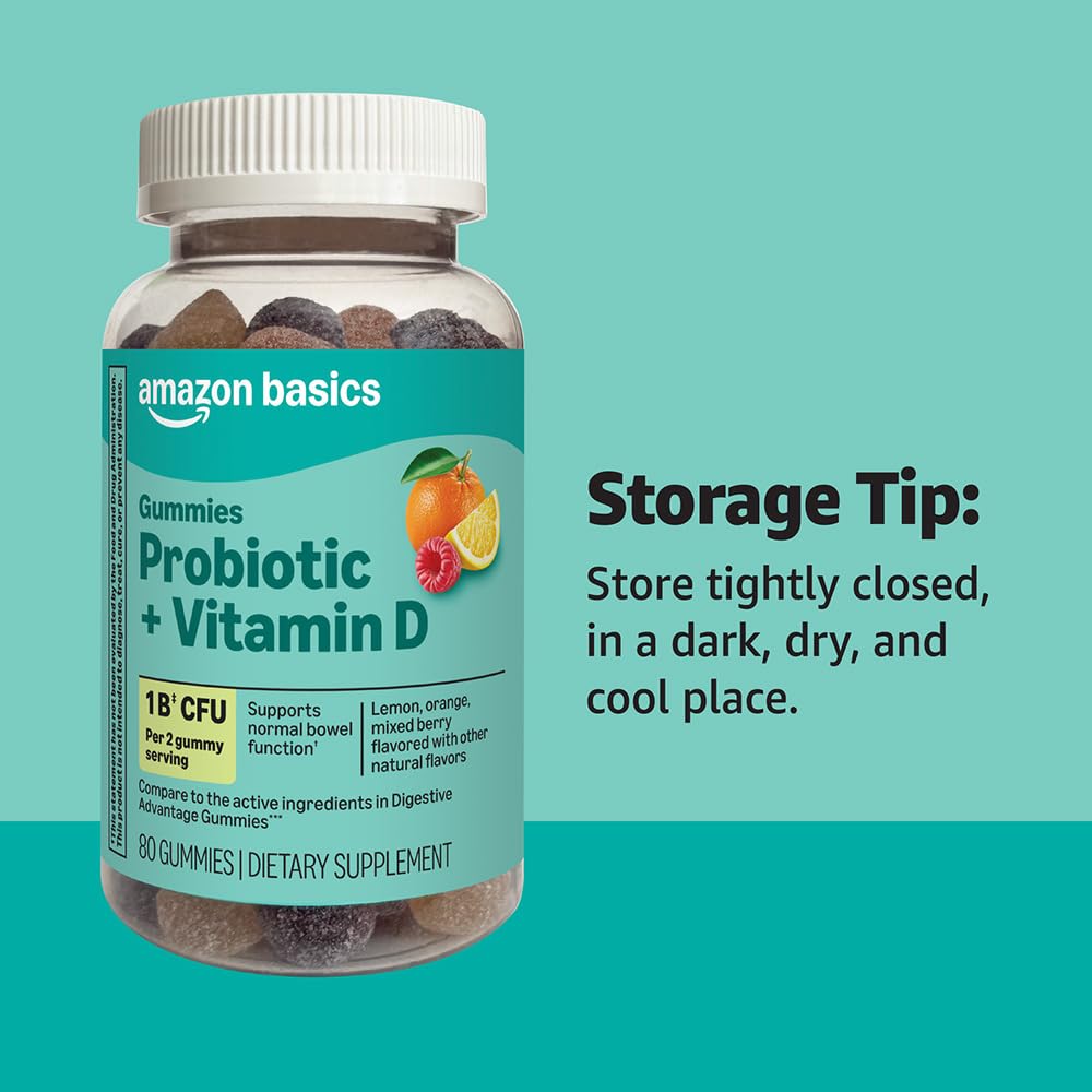 80 count Basics probiotic gummy bottle