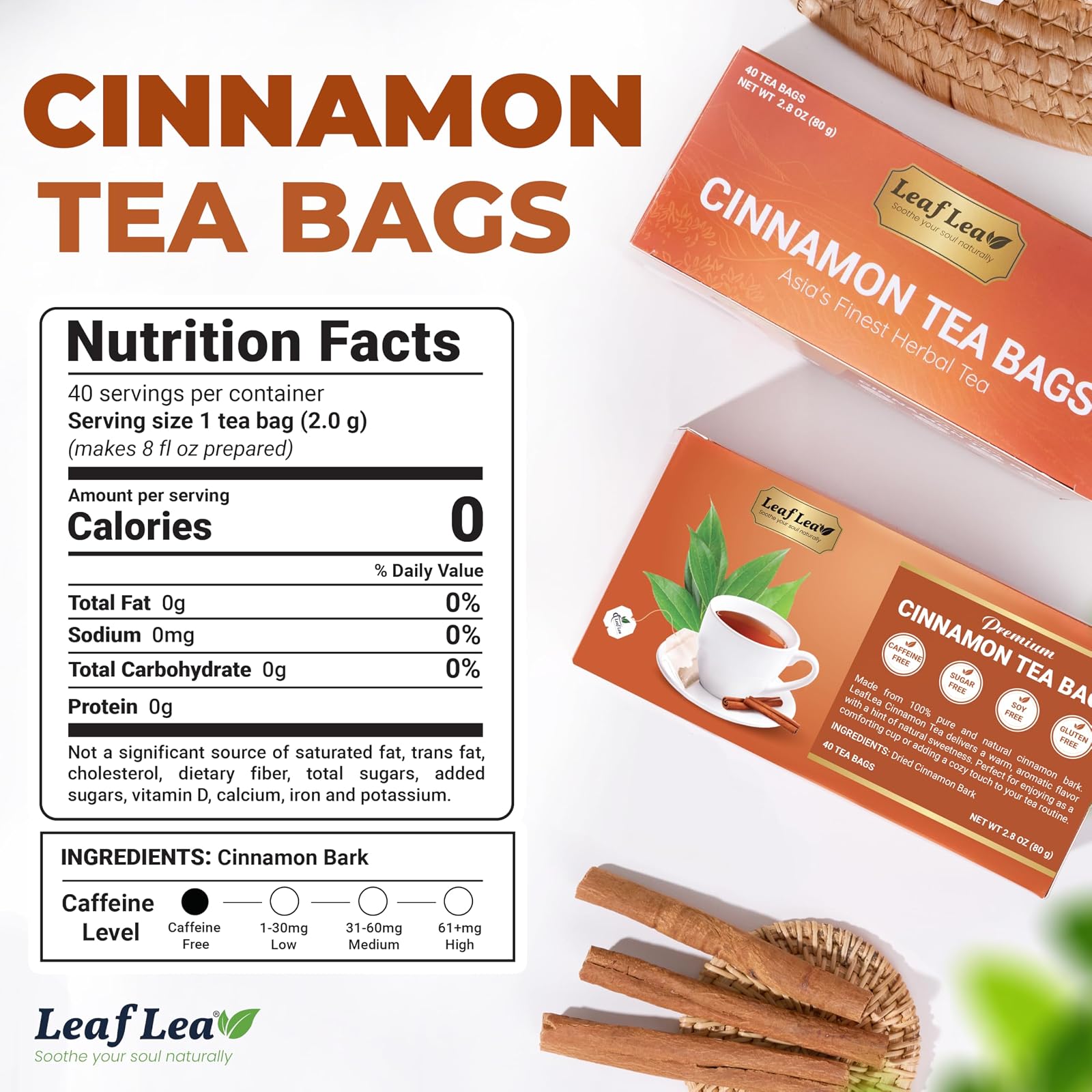 80 count cinnamon tea for daily use