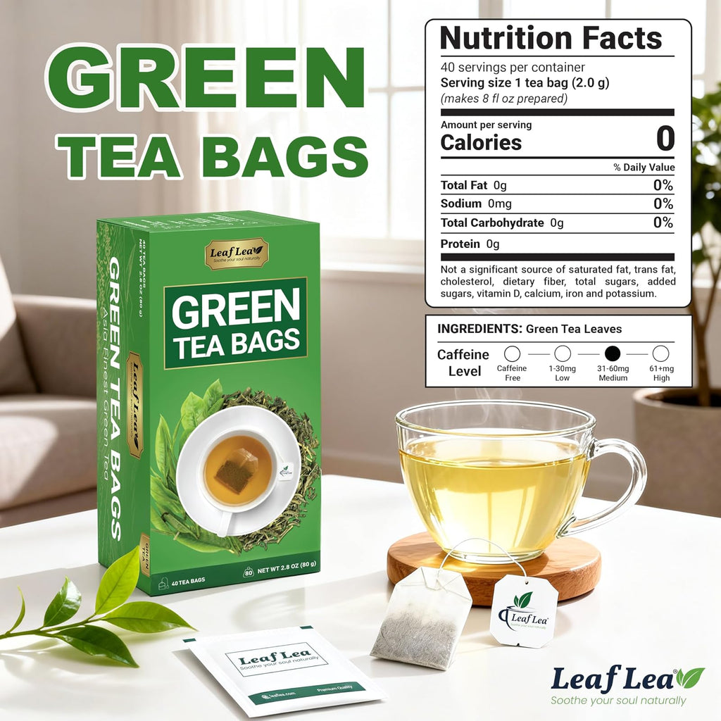 80 count LeafLea green tea variety