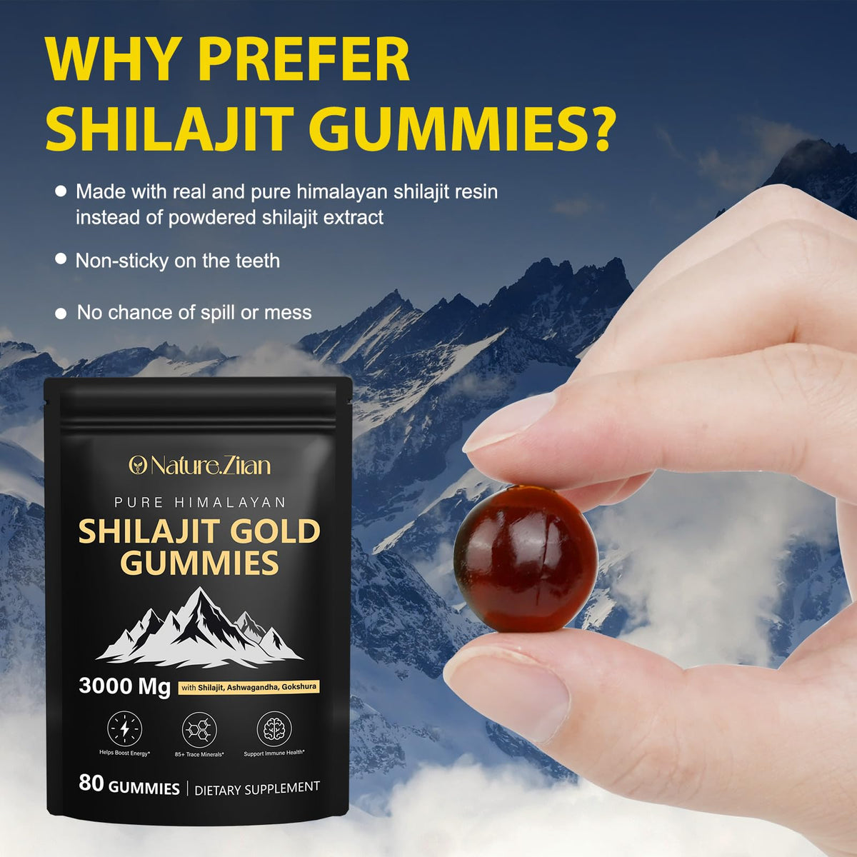 80 count Shilajit gummy benefits