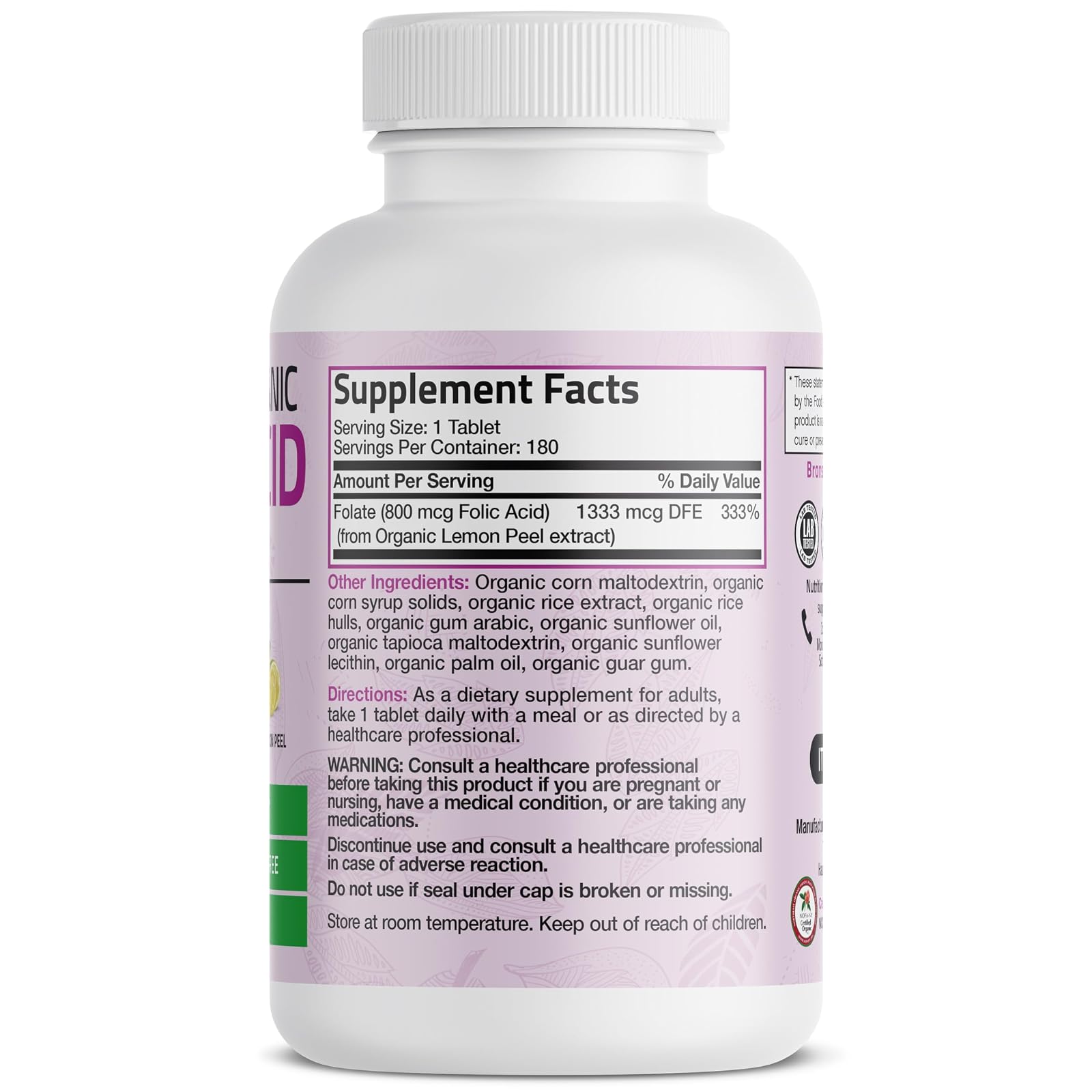 800 mcg folate for daily health