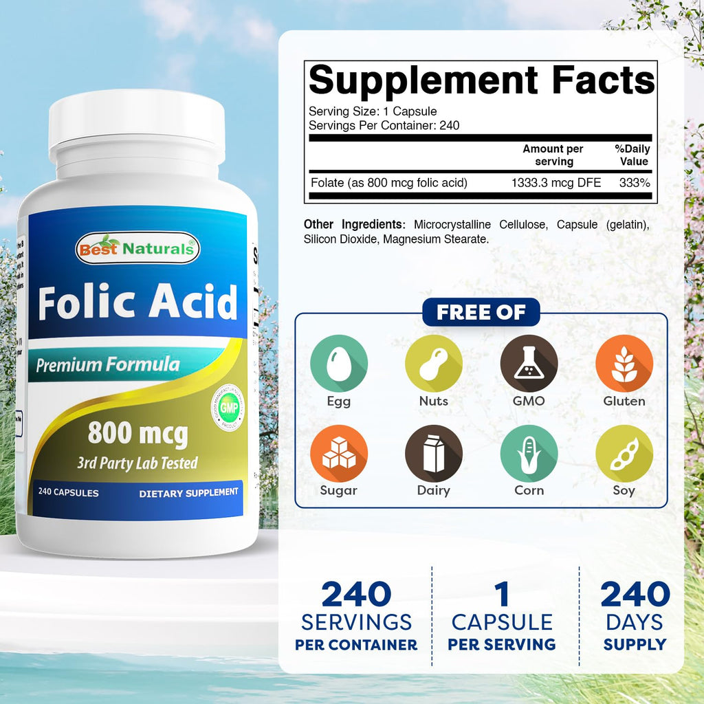 800 mcg Folic Acid supplement