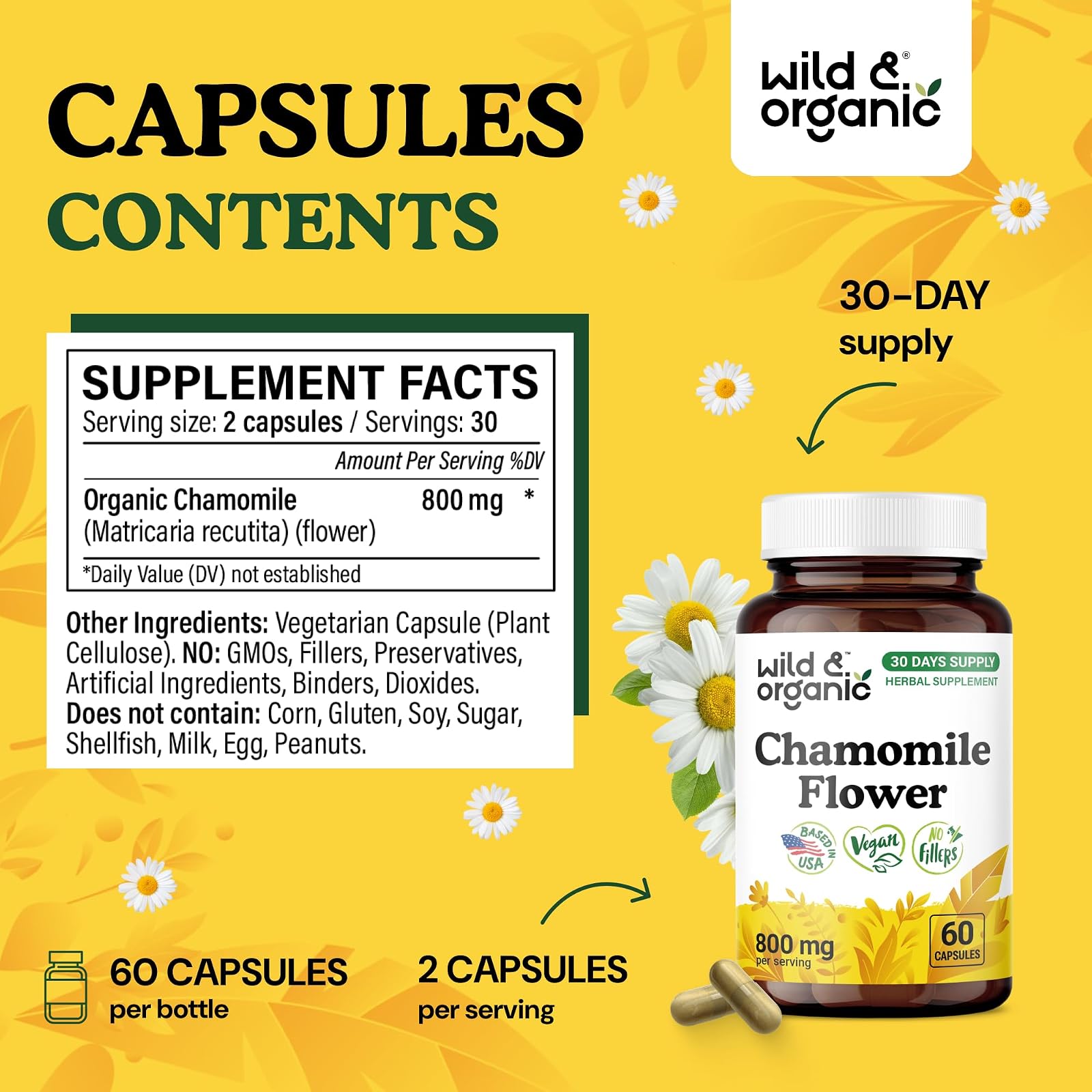 800 mg chamomile tea supplement