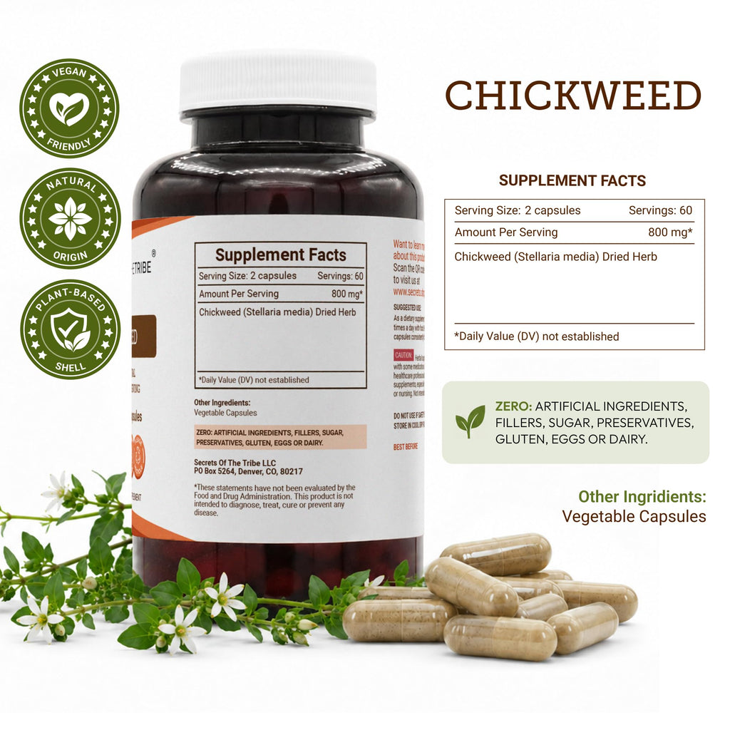 800 mg chickweed capsules for wellness