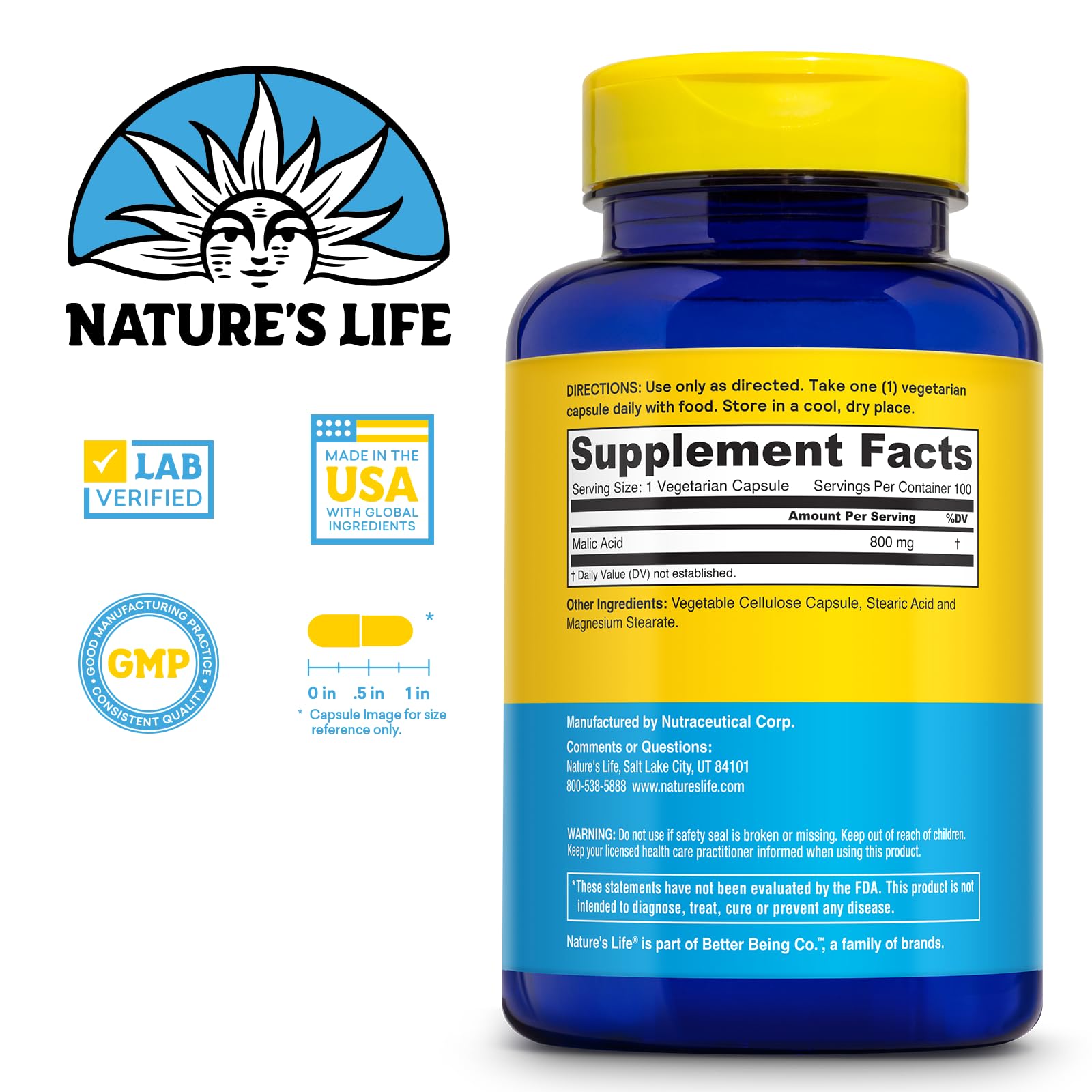 800 mg Malic Acid supplement