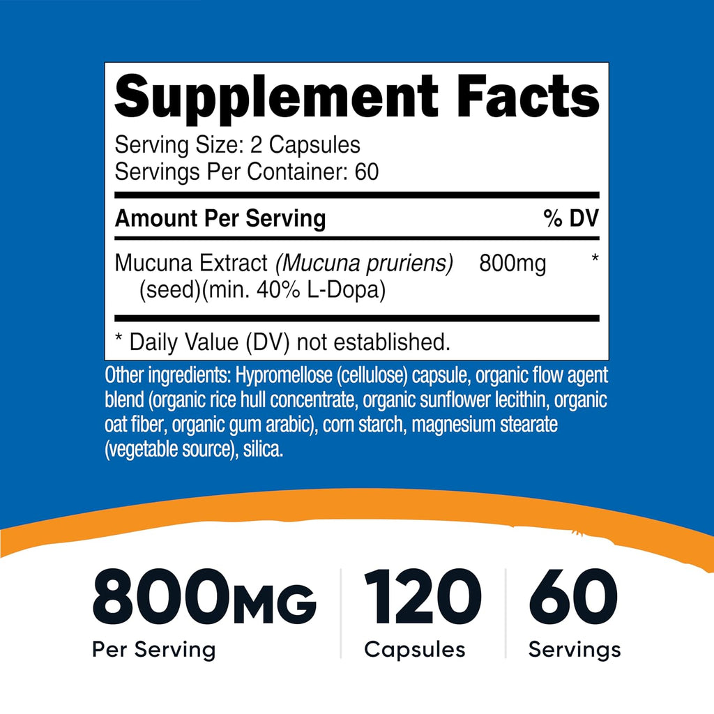 800 mg Mucuna Pruriens for mood support