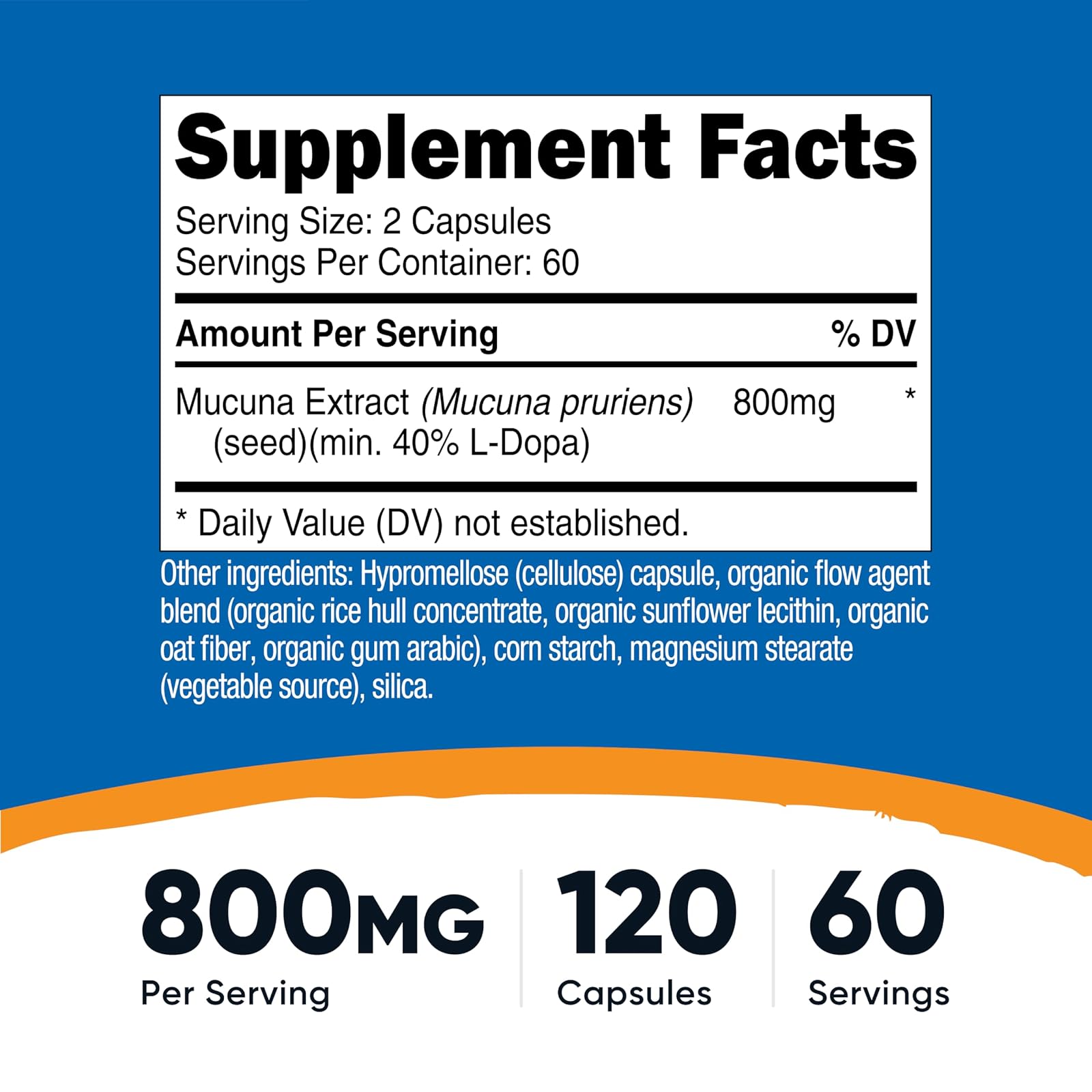 800 mg Mucuna Pruriens for mood support