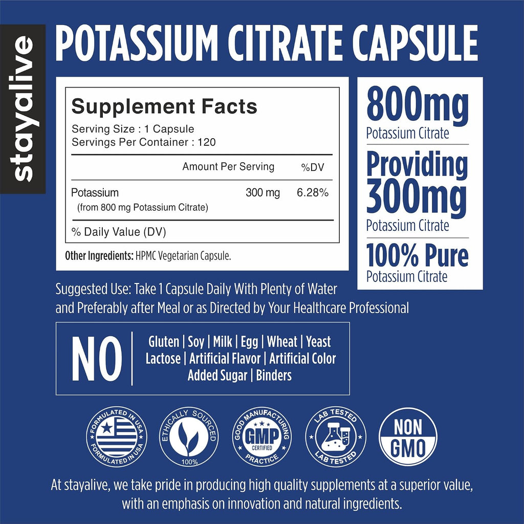 800 mg potassium citrate supplement