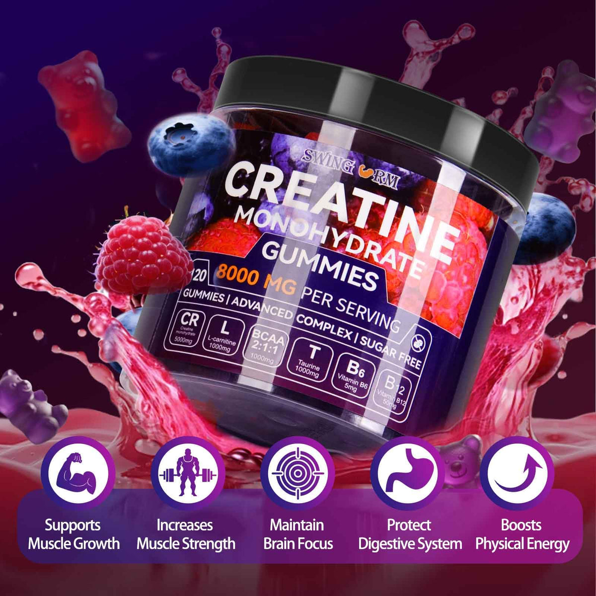 8000 mg creatine monohydrate in gummies