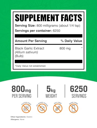 800mg garlic supplement per serving