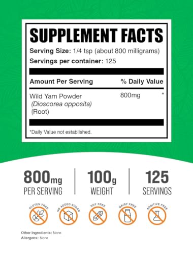 800mg Wild Yam per serving