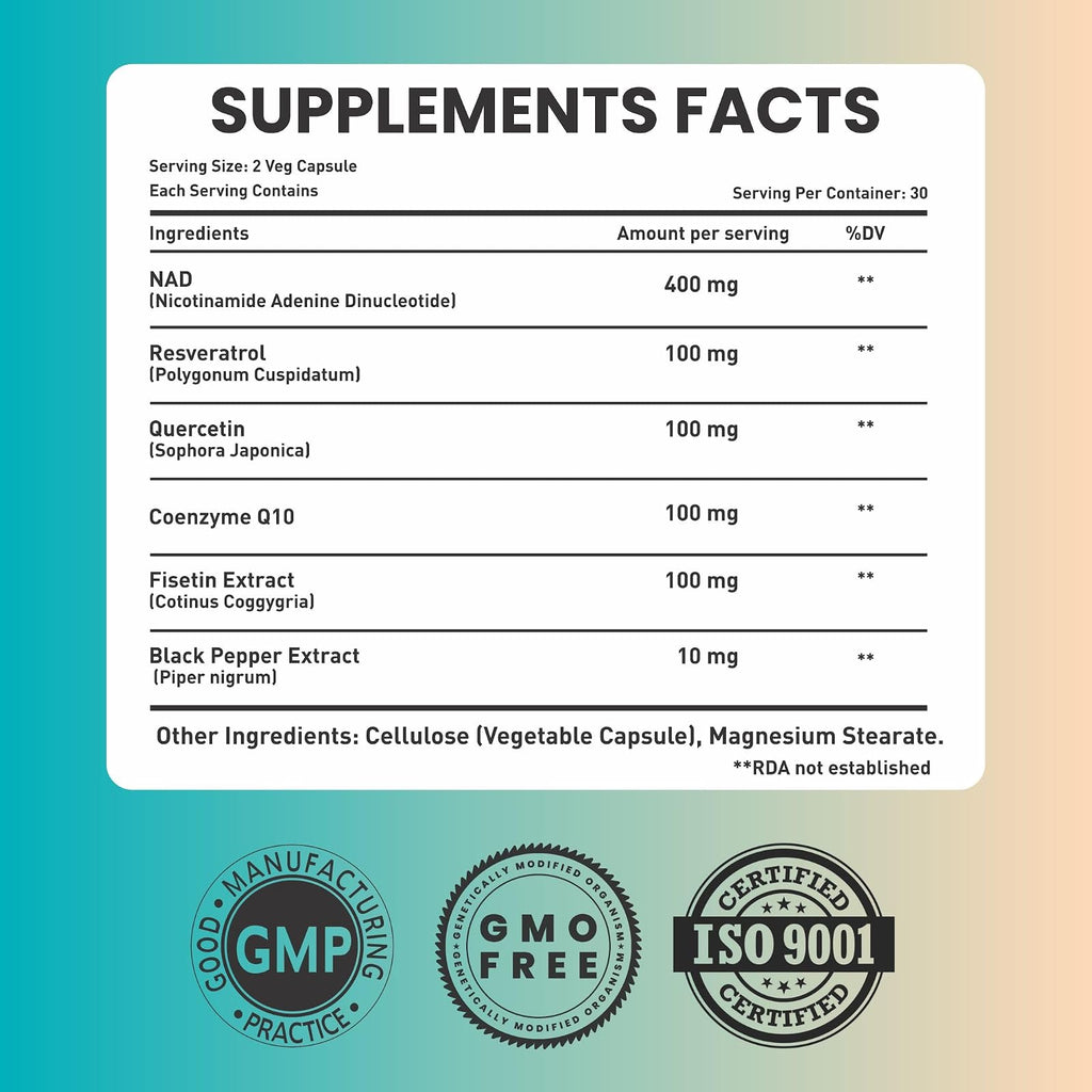 810 mg NAD+ capsules for vitality