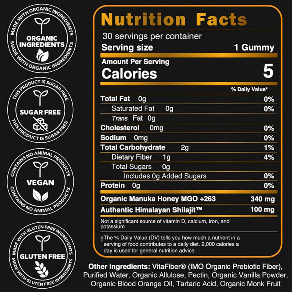 85 trace minerals in shilajit gummies