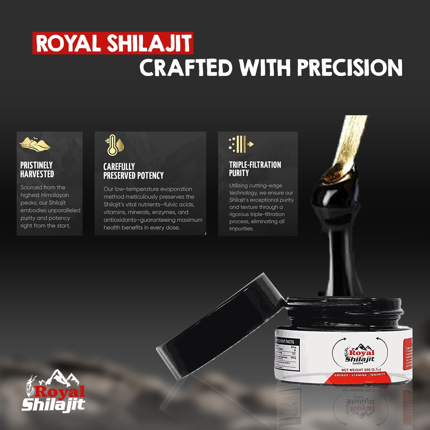 85+ trace minerals in Shilajit