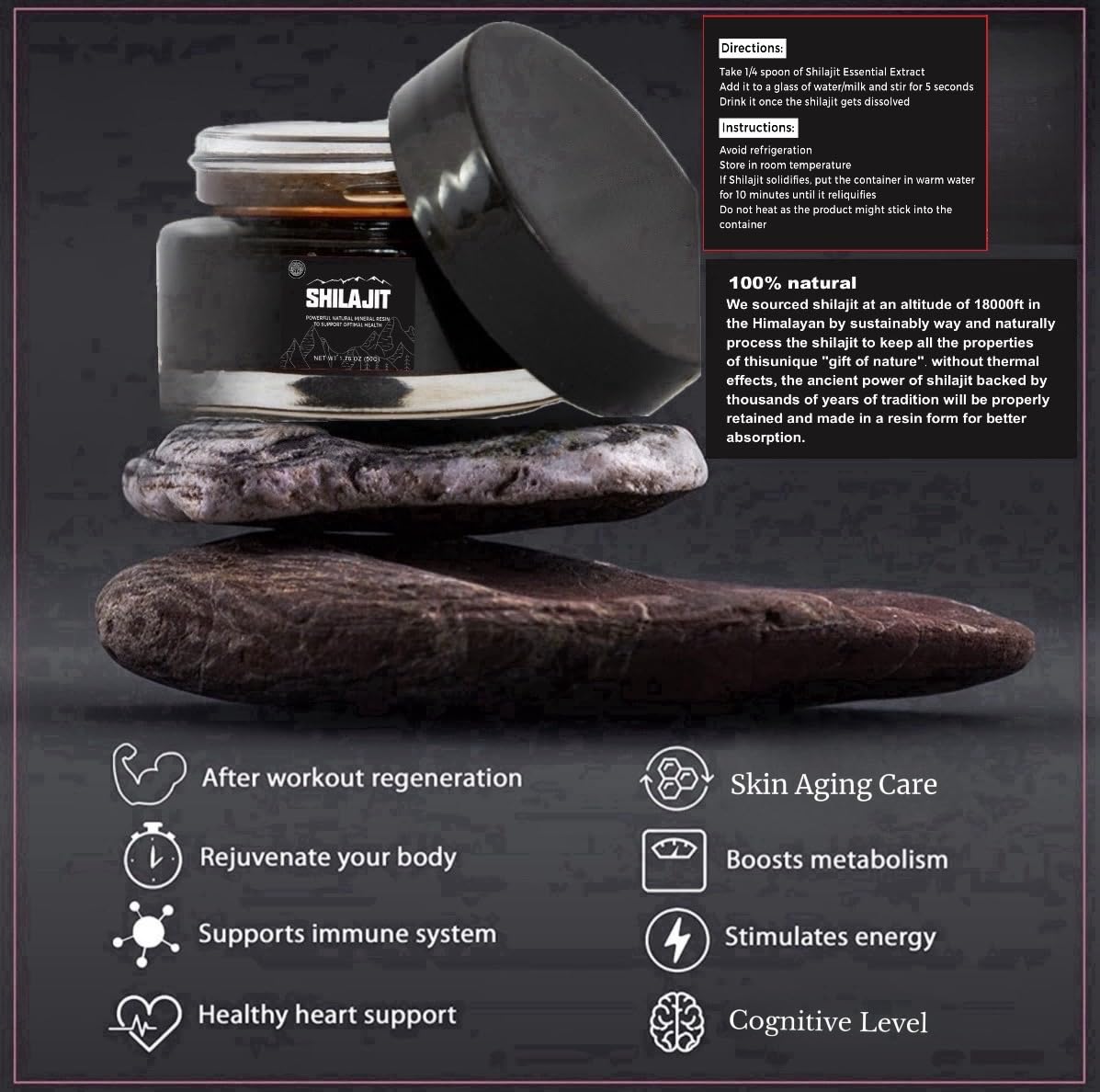 85+ trace minerals in shilajit