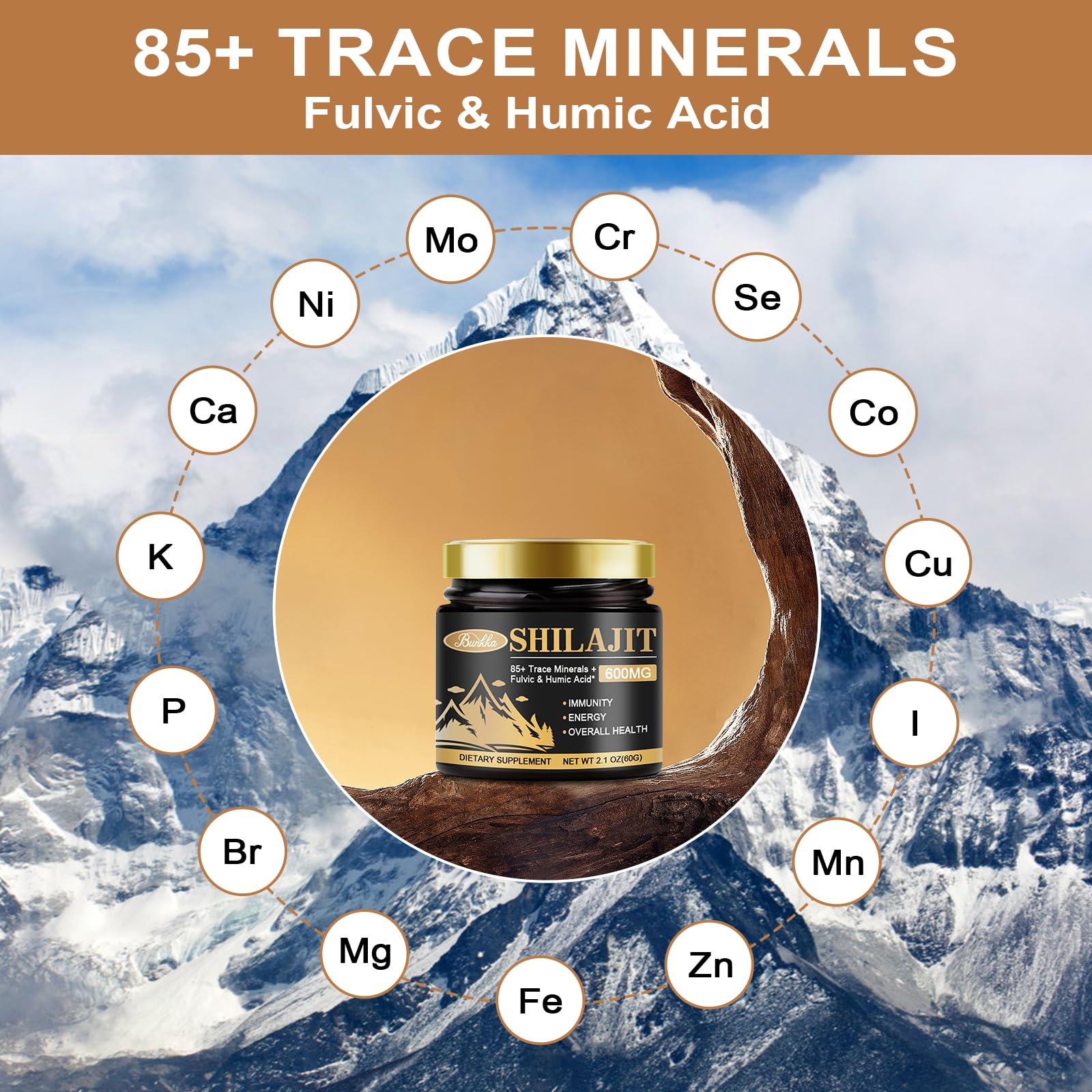85+ trace minerals in shilajit