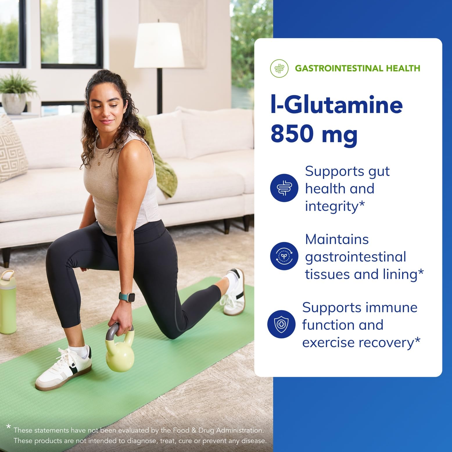 850 mg l-glutamine supplement