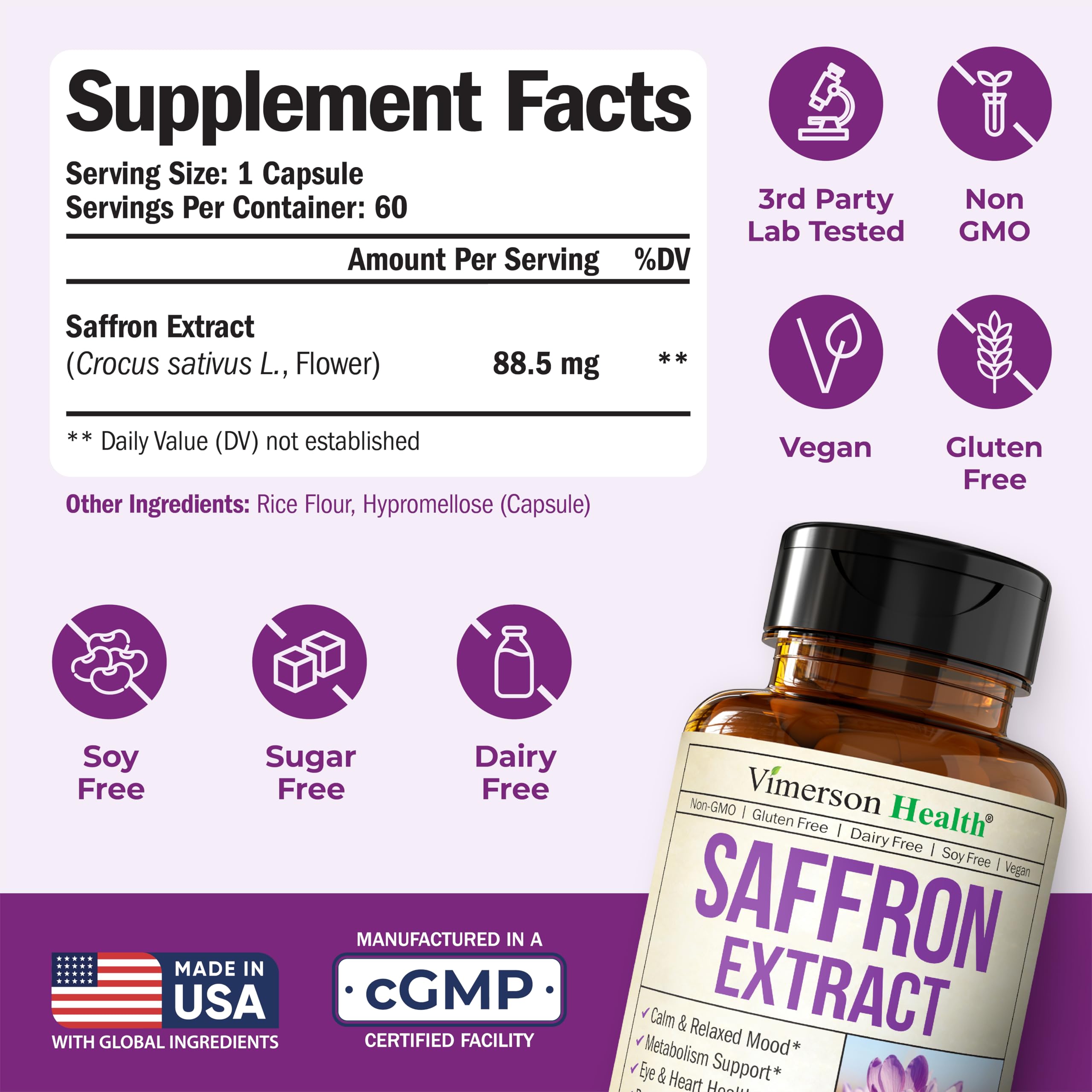 88.5mg saffron extract for wellness