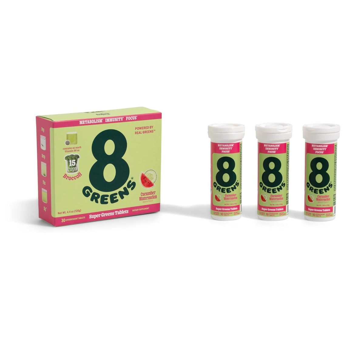8Greens effervescent tablets cucumber watermelon