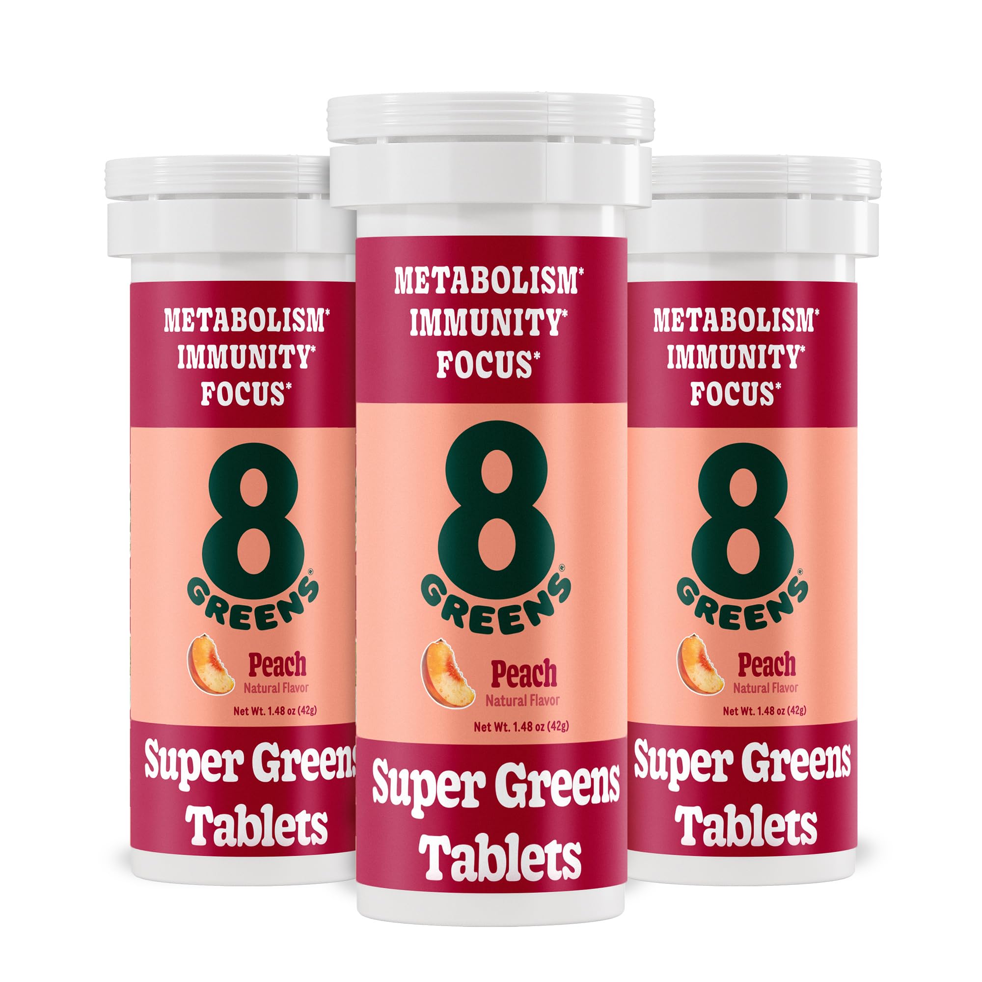 8Greens effervescent tablets peach flavor