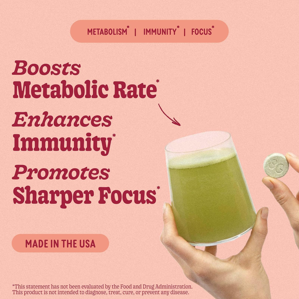 8Greens multivitamin for men with peach