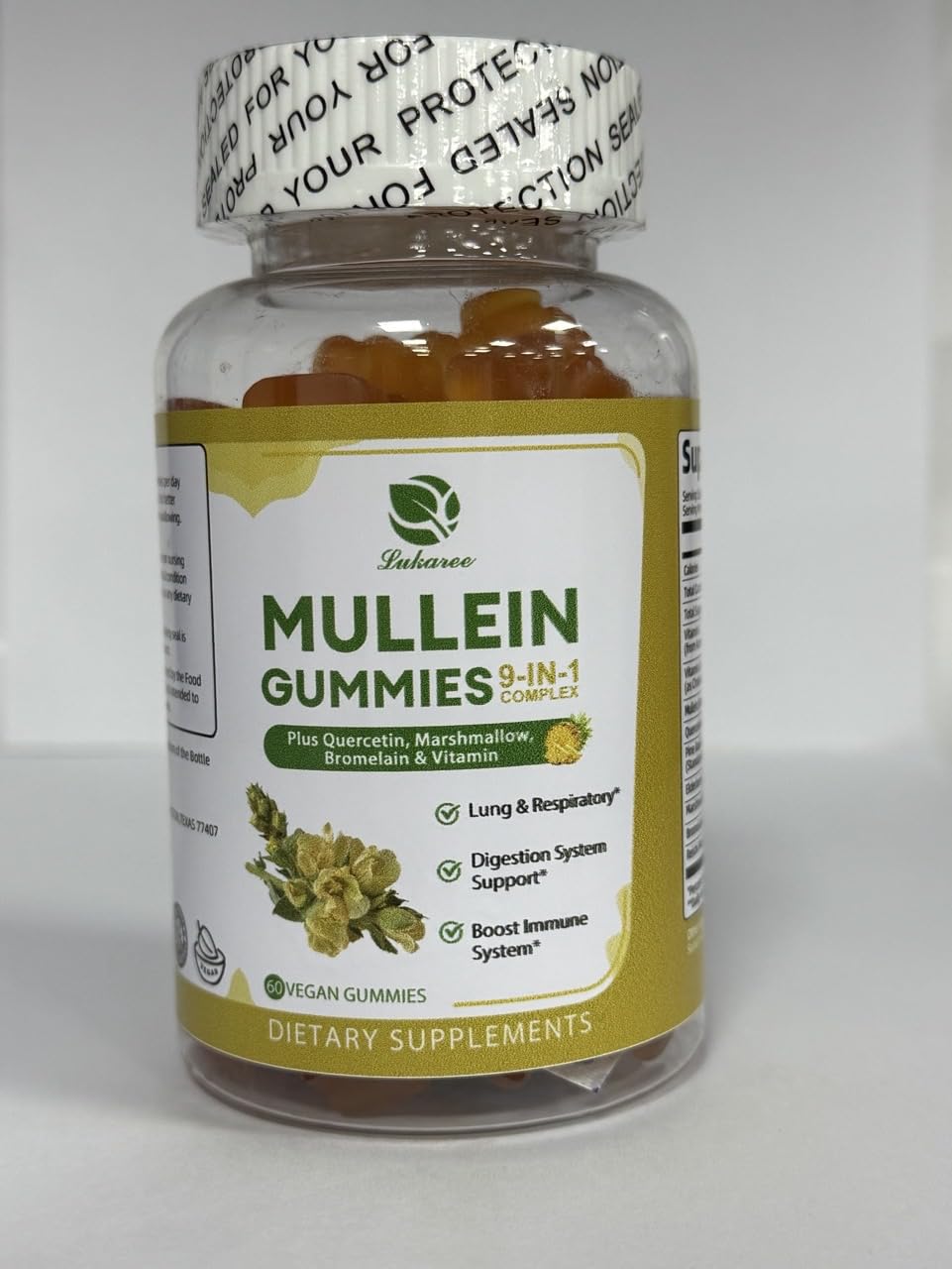 9 in 1 Mullein gummies for lung support